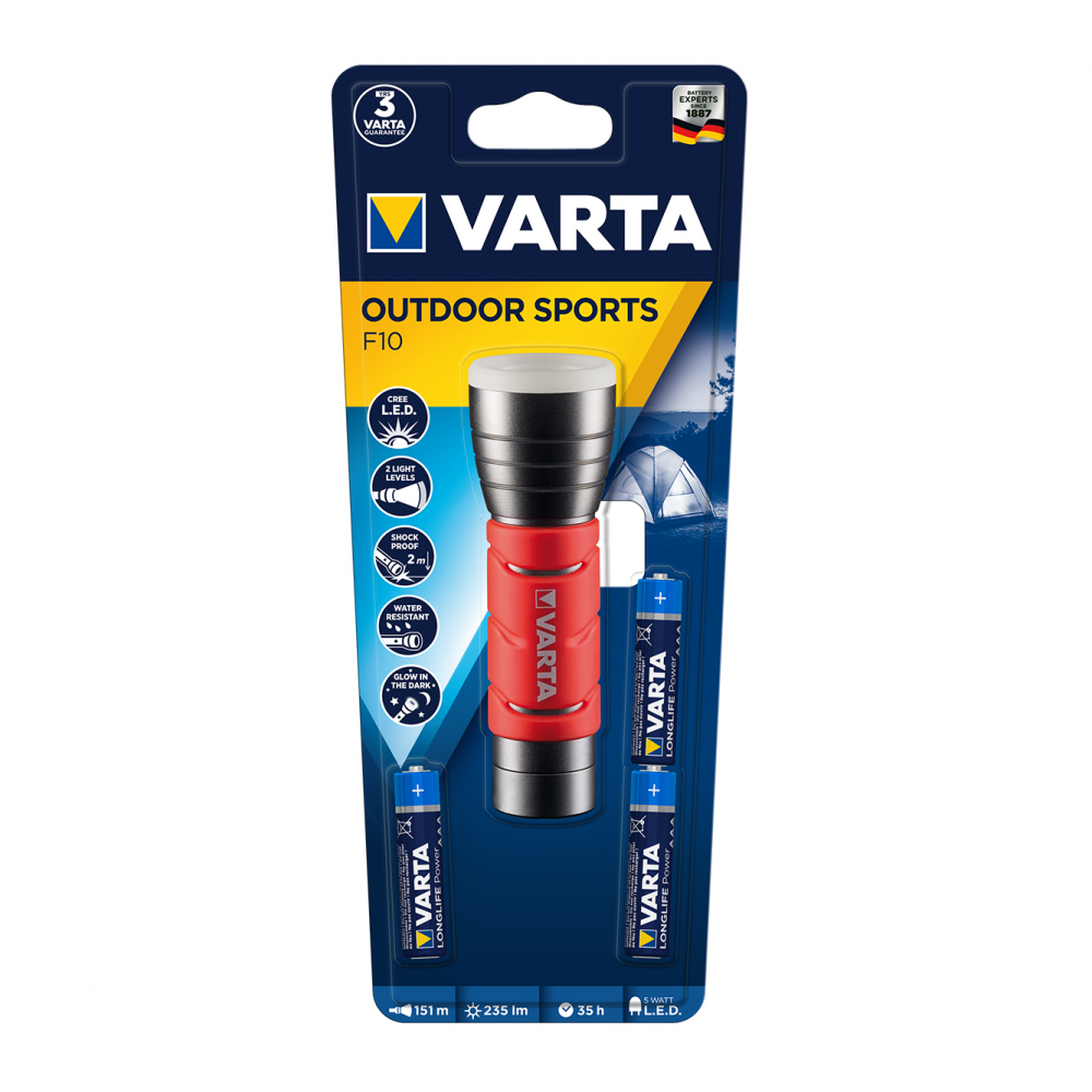 Linterna Led 5w Varta Ipx4 3xlr03 Incluidas Roja 12,2x4d