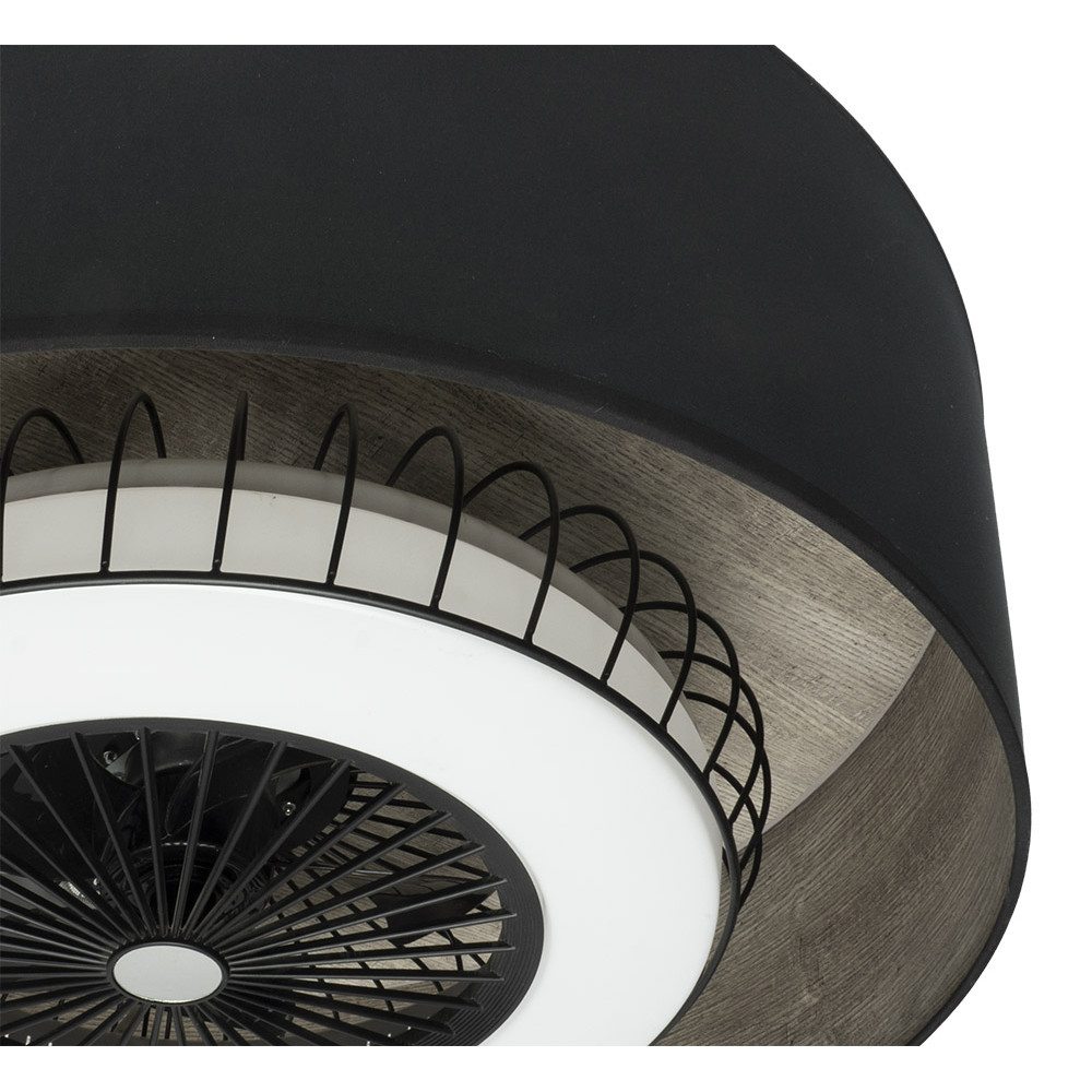Ventilador DC Tania 72w Negro/madera Gris 5 Aspas 6 Velocidades 3col Remoto,memoria,reg ...