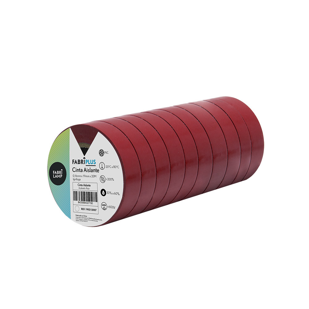 Rollo Cinta Aislante Pvc Rojo 19mmx20m Para Electr Icista Flexible Y ...