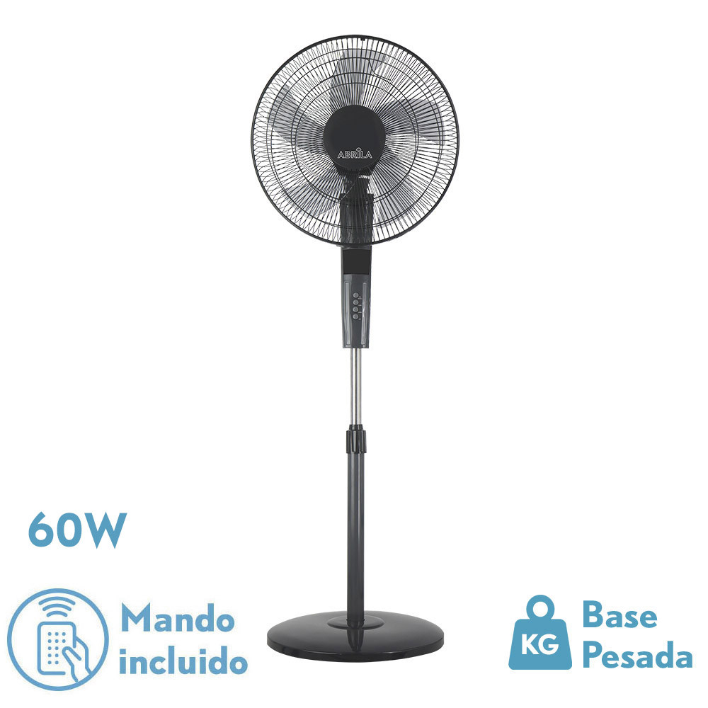 Ventilador De Pie Rayo Gris/negro 3 Vel.60w.5 Asp 43d C/ Remoto Y ...