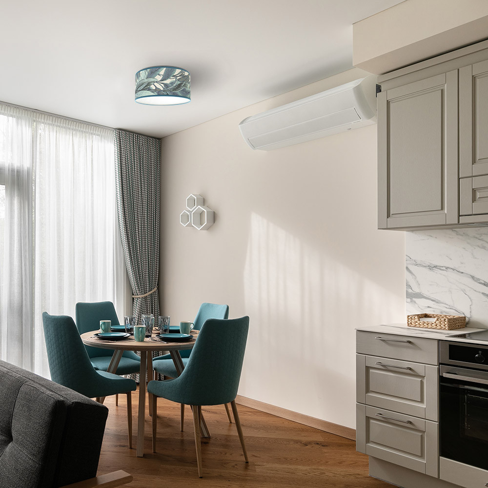 Plafon Argel 3xe27 Hoja Azul 15x30x30 Cm