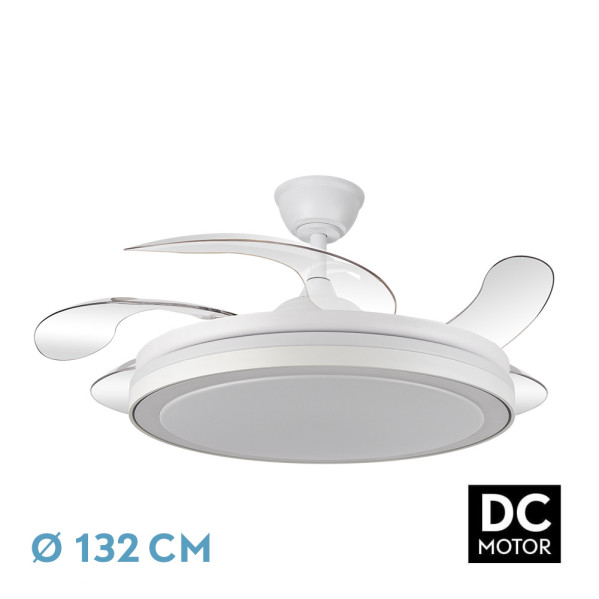 Ventilador Dc Esparta Maxi 80w 10255lm Blanco 132d 5asp 3000-4000-6000k Remoto+temporizador+memoria