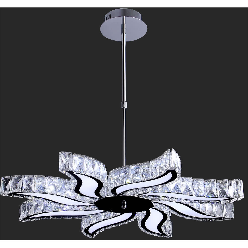 Lampara Led Cristal 8 Brazos Eclipse 96w 7680 Lm 4000k Regx70d