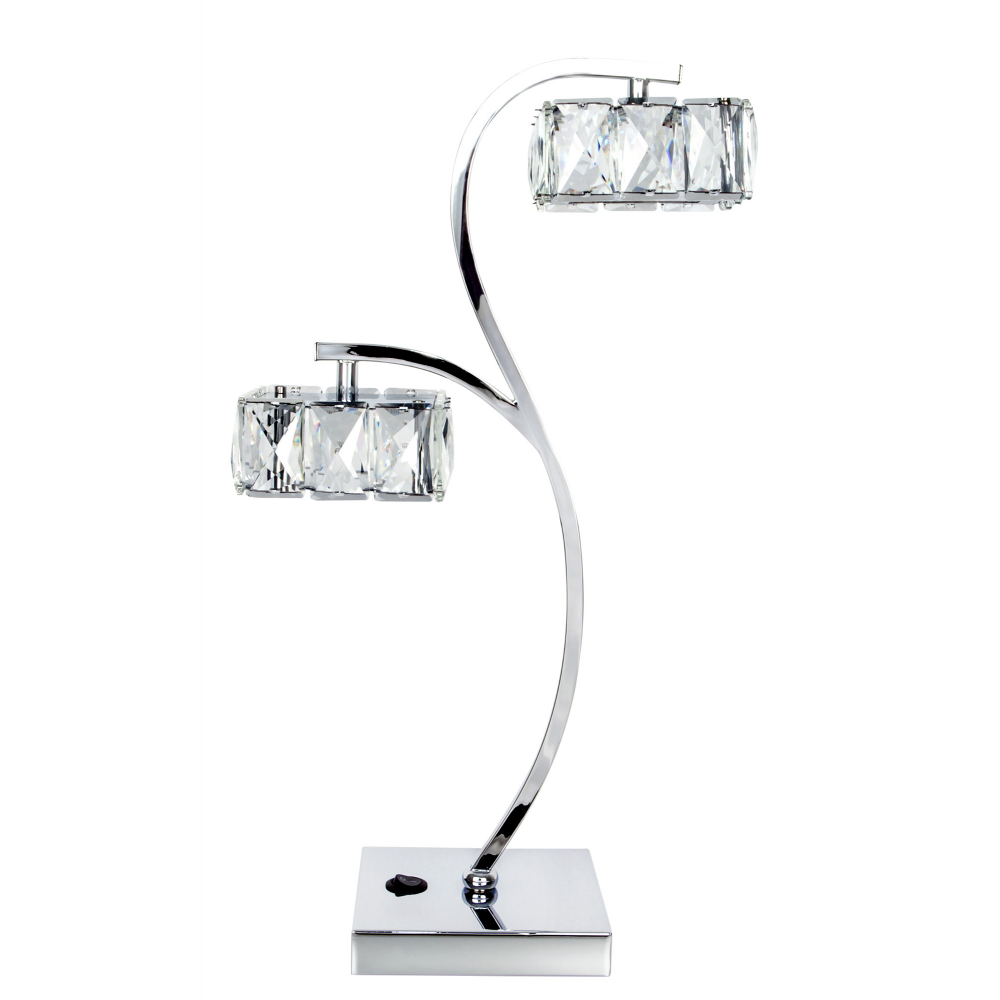 Sobremesa 24w 4000k Luciente Cromo Cristal 1920lm 47,5X17X17 cm.