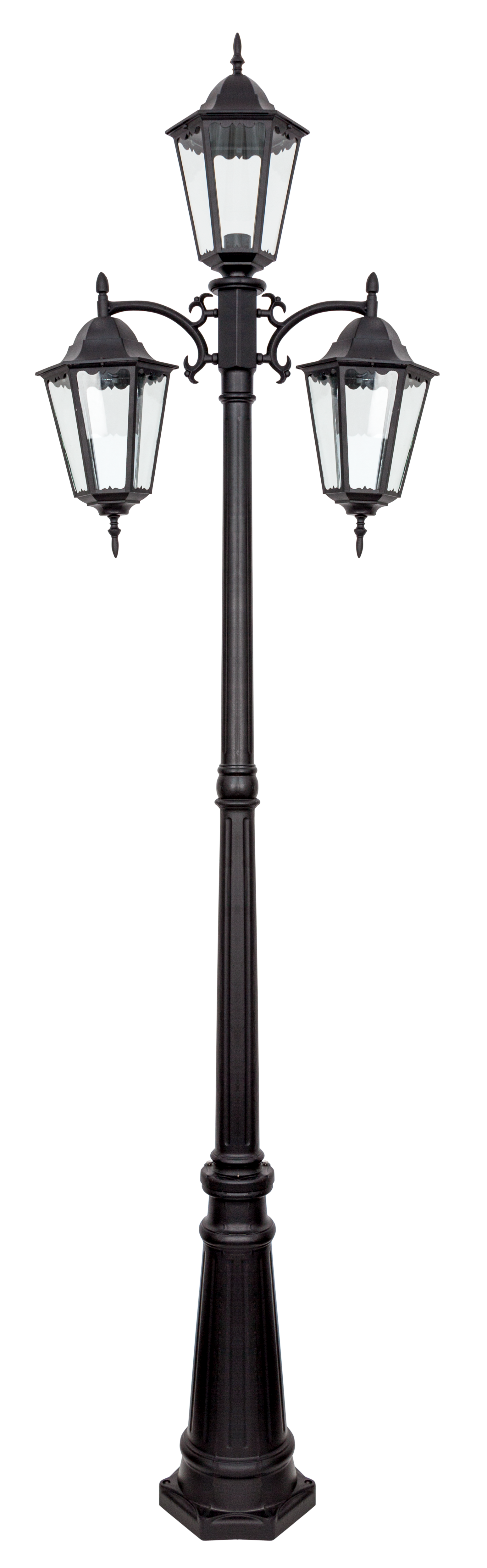 Farola Exterior Lisa Negro 3xe27 230x61x20